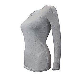 M&M SCRUBS Women's Under Scrub Tee Soft and Breathable Crew Neck Long Sleeve T-Shirt(Heather Charcoal, Small)