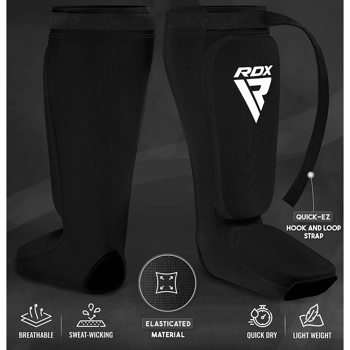 RDX Shin Guards Kickboxing Muay Thai, SATRA Approved, MMA Leg Instep Protection Pads