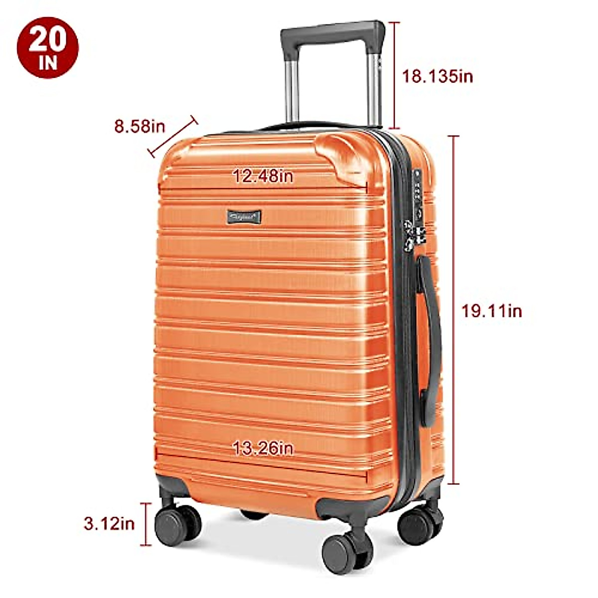 Feybaul Luggage Set 2PCS Suitcase PC+ABS Carry On Luggage with Spinner Wheel