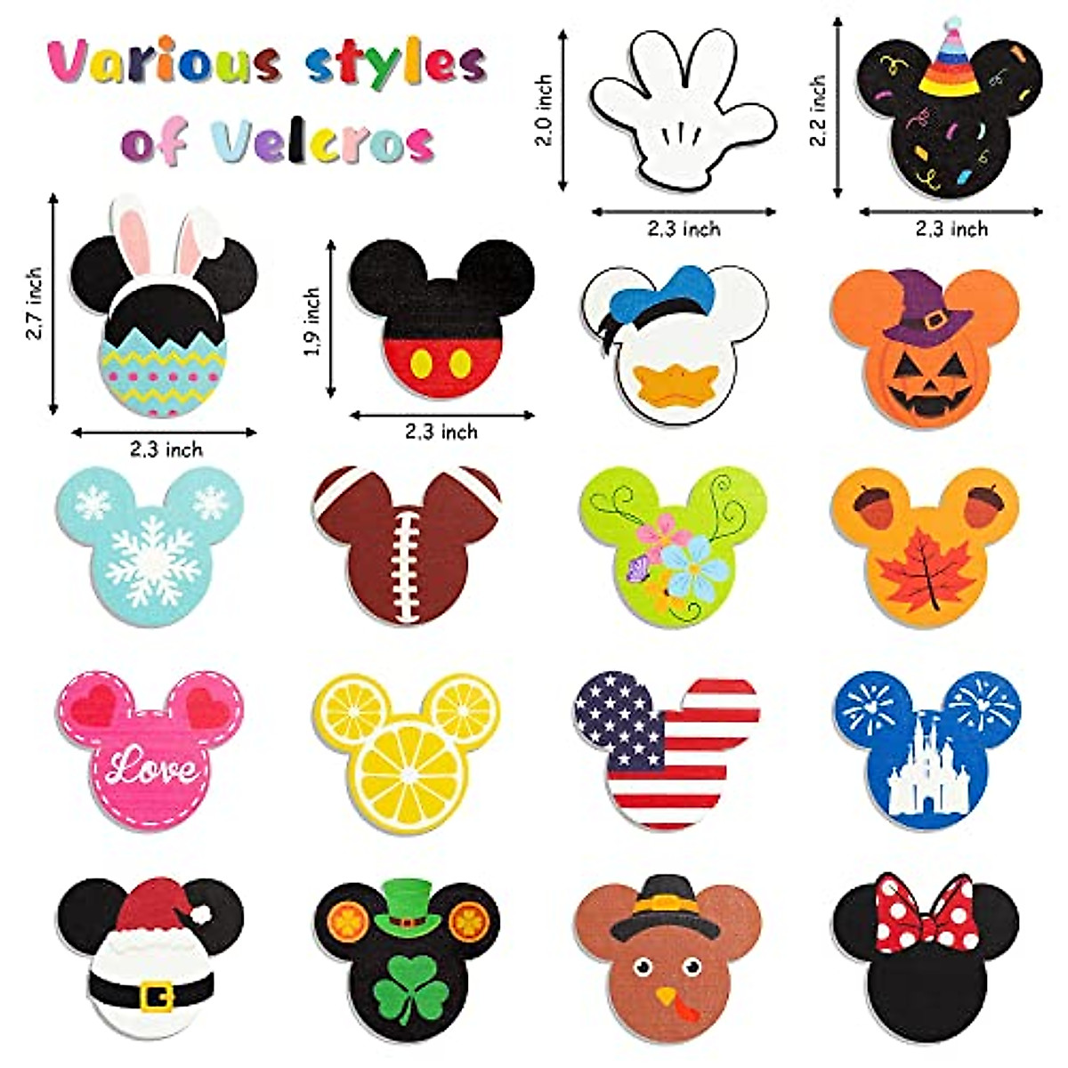 19Pcs Mouse Seasonal Interchangeable Welcome Door Sign Welcome to Our Home Hanging Signs Wooden Round Decorative Plaques Set for Autumn Halloween Thanksgiving Christmas Home Porch Decor