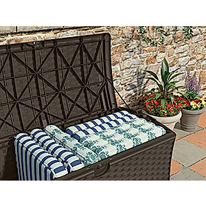 Suncast 72 Gallon Resin Outdoor Patio Storage Box, Java