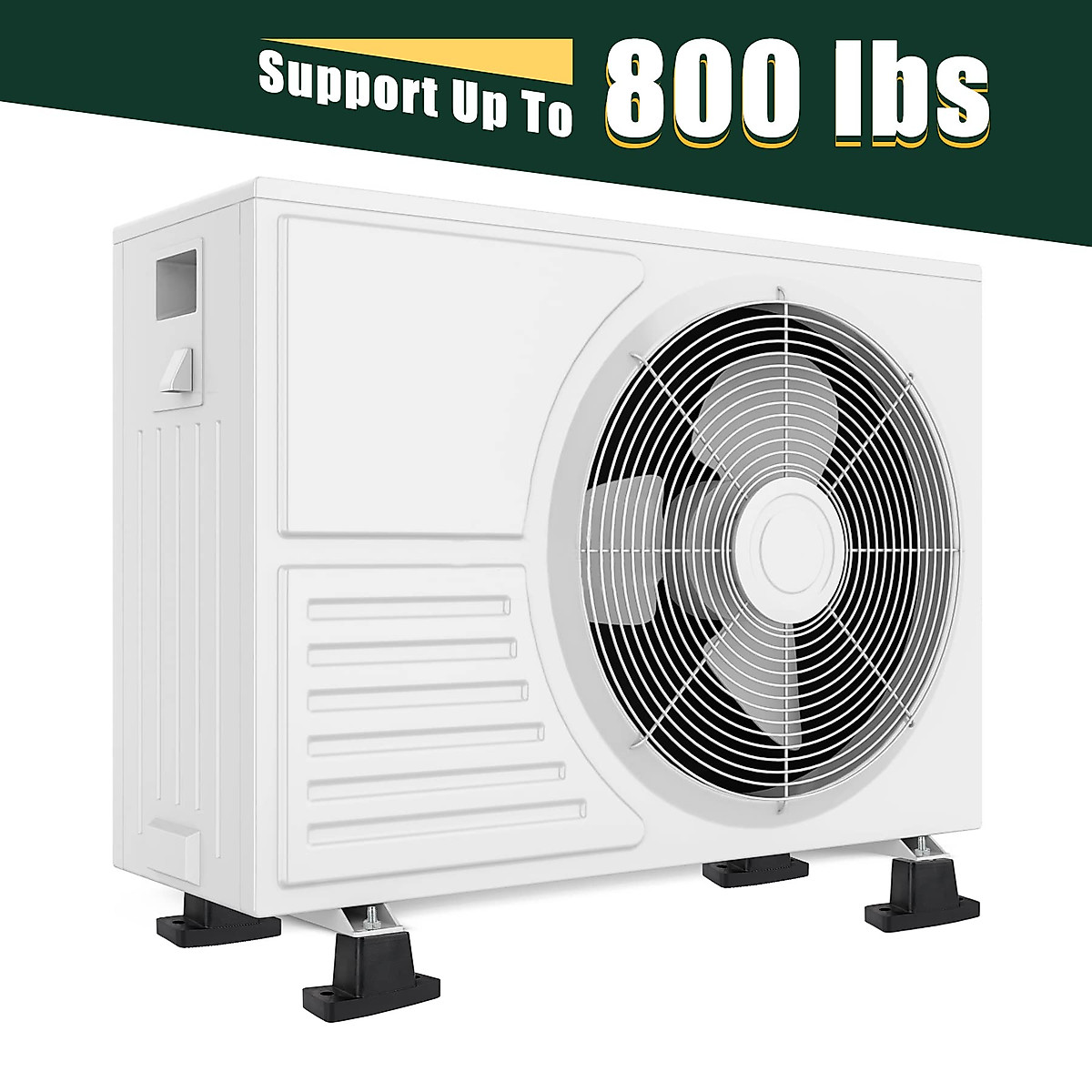 Flehomo 4 Pack Anti-Vibration Rubber Pads, Isolating Mount Bracket for Outdoor Mini Split Air Conditioner Condenser