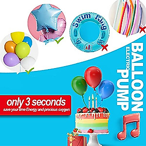 YIKEDA Electric Air Balloon Pump, Portable Dual Nozzle Electric Balloon Inflator/Blower for Party Decoration,Used to Quickly Fill Balloons - 110V 600W [Blue]