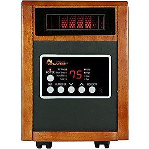 Dr Infrared Heater DR-998, 1500W, Space Heater with Humidifier, Oscillation Fan & Remote Control (Cherry)