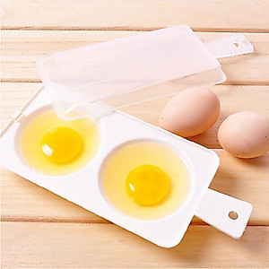 Microwave Egg Cooker, Microwave Egg Boiler Egg Poacher, Egg Cooker for microwave, Plastic Microwave Double Egg Poacher, Microwave Oven Egg Steamer Kitchen Cooking Gadgets
