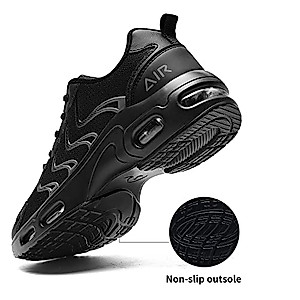 B BEASUR Air Shoes for Women Athletic Sports Workout Gym Tennis Running Sneakers Size 9 - Black/Gray