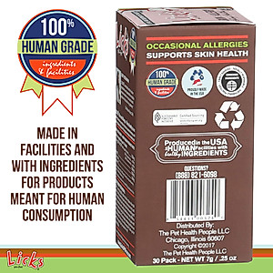 Licks Pill-Free Dog Skin and Allergy - Omega 3 Dog Allergy Relief - Dog Vitamins & Supplements for Itch Relief - Turmeric Supplement for Dog Skin - Gel Packets - 30 Use