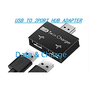 USB 3.0 Hub Adapter, 2Port Hub Ultra Slim Portable USB Splitter for Surface Pro, Notebook PC, iMac Pro, MacBook Air, Mac Mini/Pro, Laptop, USB Flash Drives,Data and Charging (Black)