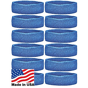 Unique Sports Team Headbands (Pack of 12), Blue