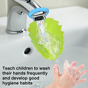 4 Pack Leaf Design Faucet Extender, Sink Handle Extender, Safe Fun Baby Hand-Washing Solution for Babies, Toddlers, Kids and Children