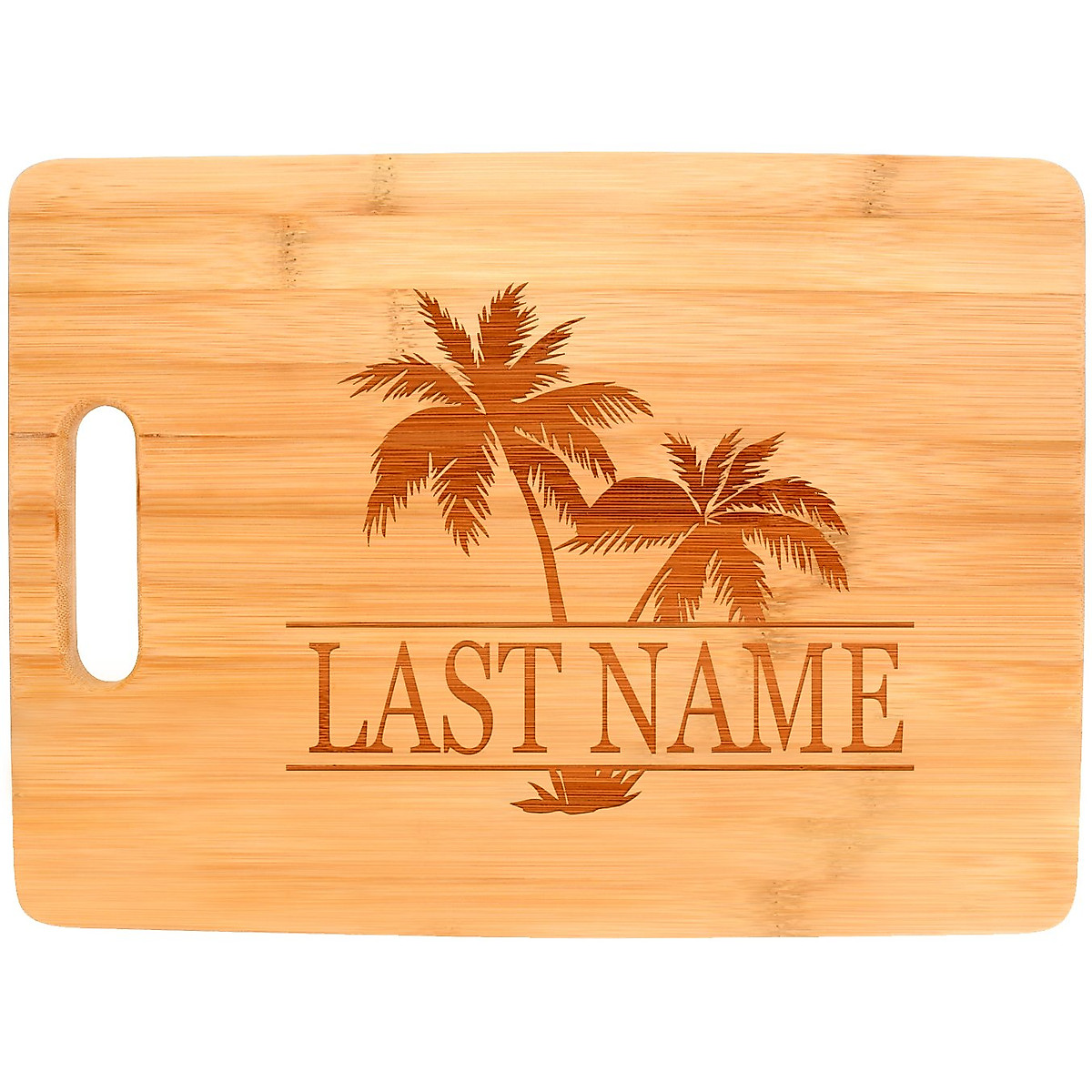 Customized Family Name Custom Text Palm Tree Beach Wedding Gift Personalized Decorative Wood Cutting Board Rectangle
