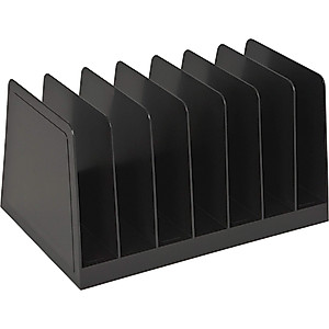Desktop File Organizer, 7 Compartments Office File Sorter, for Easy access to your files, Invoices, Letters and more - 4.5" Height x 8.8" Width x 5.5" Depth - Black, Eco-Friendly