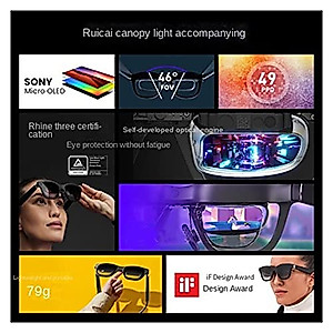QINTEX Air Smart AR 3D Cinema HD IMAX Glasses Mobile Cell Phone Projection Screen Virtual Reality Game Video Music Sunglasses (Size : for iOS)