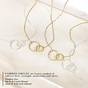 HOPE LOVE SHINE Mother of the Bride Gift from Daughter - Meaningful Wedding Gifts for Mom - Gift Ready with Poem Card - Linked Circle 14K Gold Vermeil Nekclace