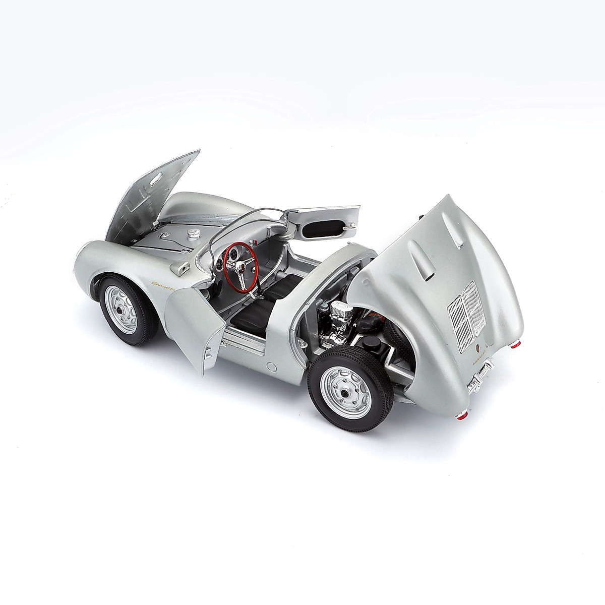Maisto 1:18 Scale Porsche 550A Spyder Diecast Vehicle, Silver