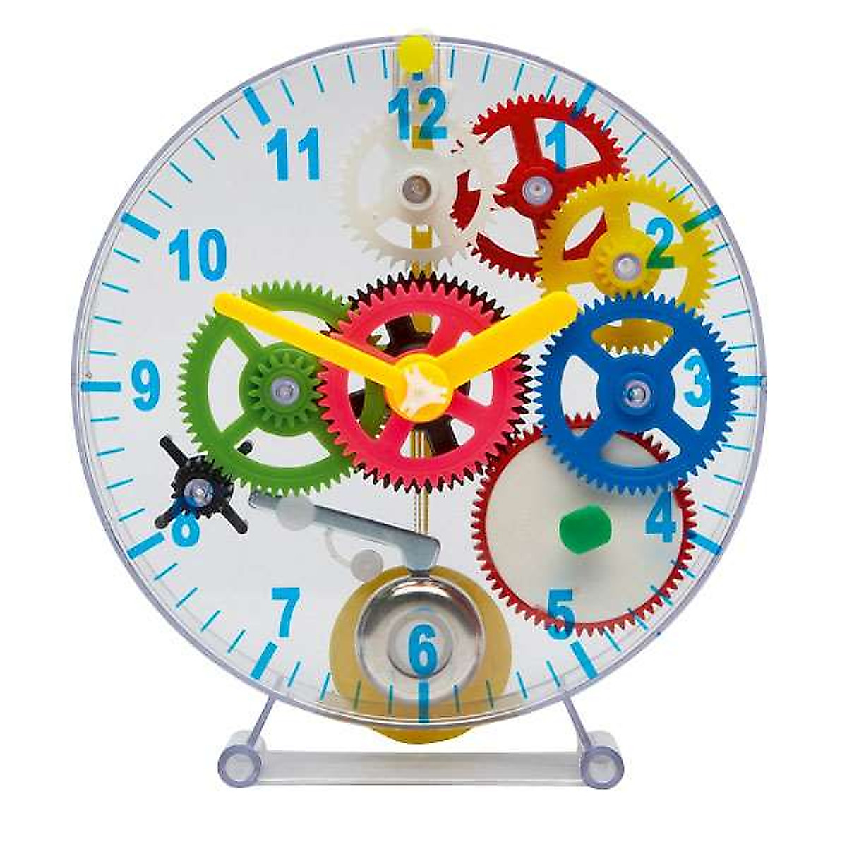 Happy Puzzle Company The Amazing Clock Kit - Construct your own colorful real working clock. Educational toy that teaches how clocks work, and doubles as an actual wind-up clock.
