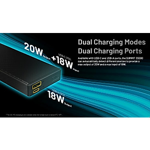 Nitecore Summit 20000 Power Bank, 20000mAh Low Temperature Fast Charging USB-C QC PD, Compatible with iPhone, iPad, Galaxy, Smartphones with a USB-C and a Lumentac Micro-USB Charging Cable