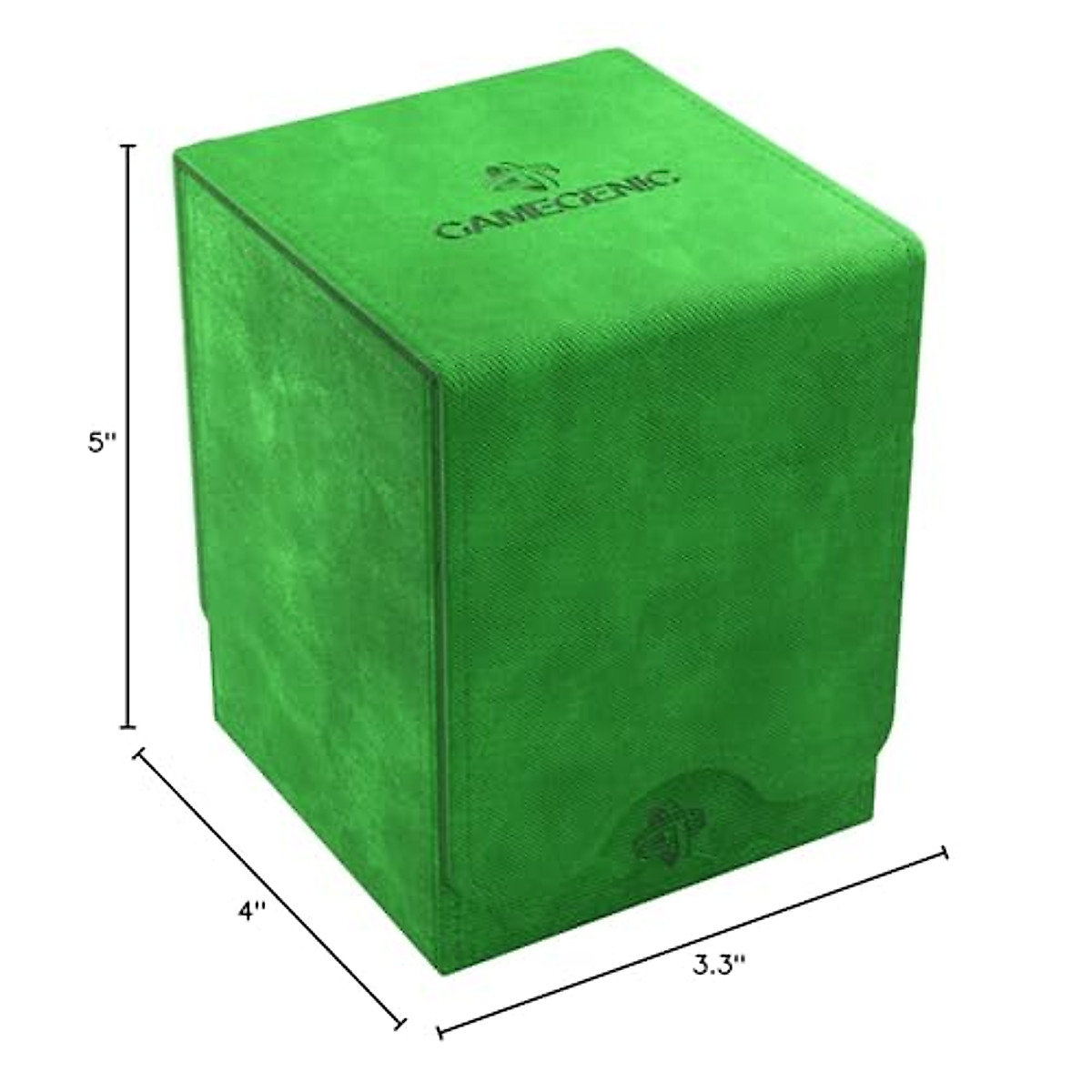 Gamegenic Squire 100+ XL Convertible Deck Box Card Storage Box with Removable Cover Clips Holds 100 Double-Sleeved Cards in Extra Thick Inner Card Sleeves Green Color Made by Gamegenic (GGS20100ML)