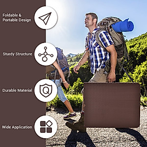 GYMAX 6FT Folding Table, Portable Lightweight Camping Table with Carry Handle, Easy Fold Up Rectangle Indoor/Outdoor Collapsible Table for Camp, Picnic, BBQ, Patio (Rattan Tabletop with Umbrella Hole)