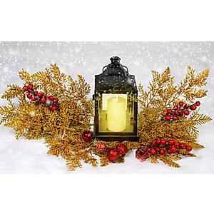 TORINALITAL 22PCS Christmas Tree Picks Sprays, Gold Glitter Artificial Pine Needles Faux Christmas Floral Picks Branches for Christmas Tree Wreath Wedding Bouquet Winter Seasonal Holiday Decoration