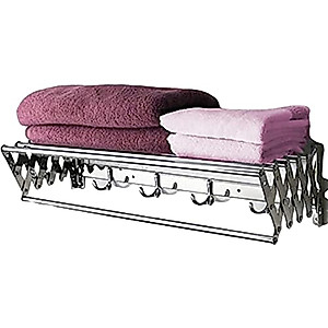 YEIRNTP Wall Mounted Clothes Drying Rack, Easy to Install Indoor Outdoor Stainless Steel Accordion Retractable Bathroom Clothes Airer Clothes Drying Racks (Size : 80cm)