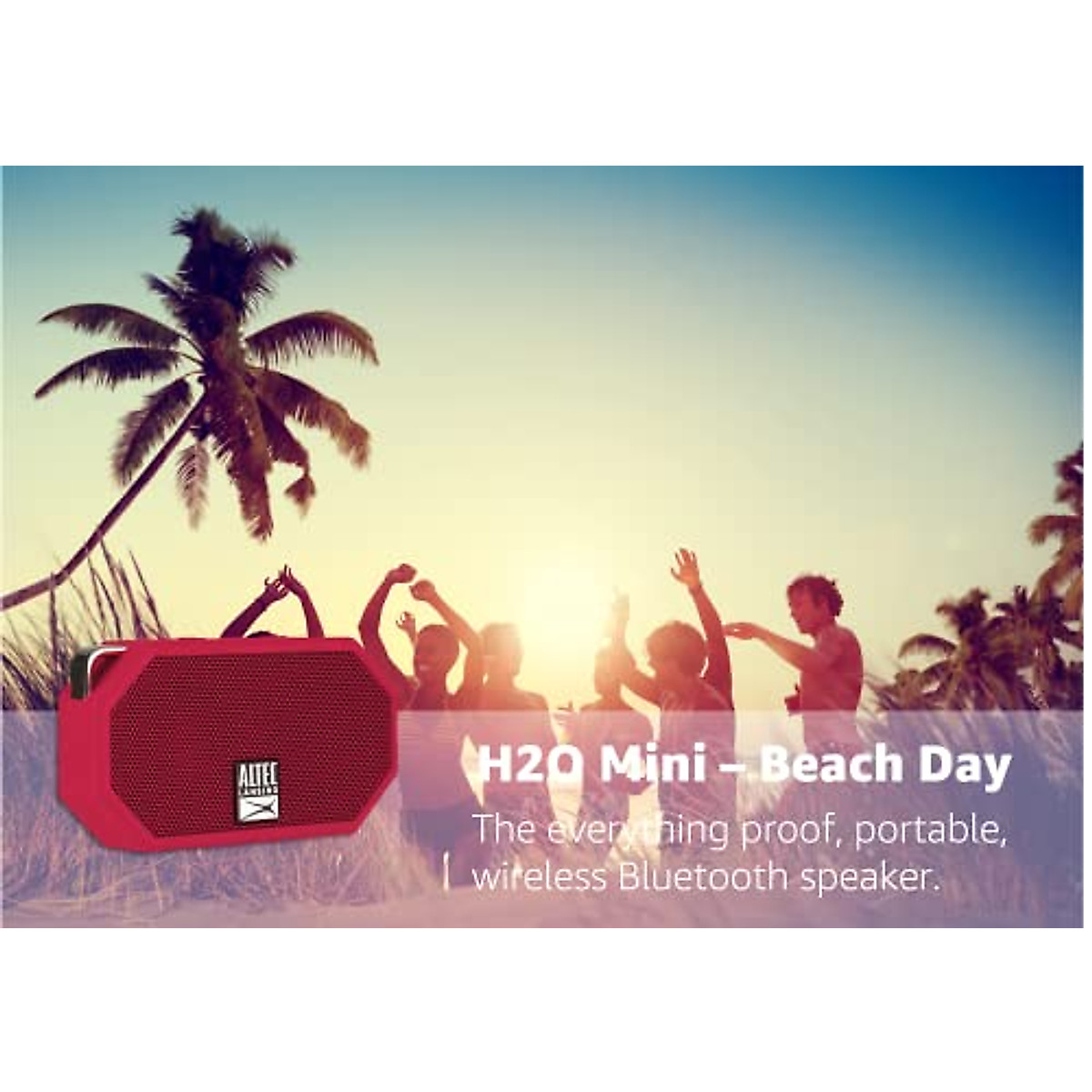 Altec Lansing Mini H2O - Waterproof Bluetooth Speaker, IP67 Certified & Floats in Water, Compact & Portable Speaker for Hiking, Camping, Pool, and Beach