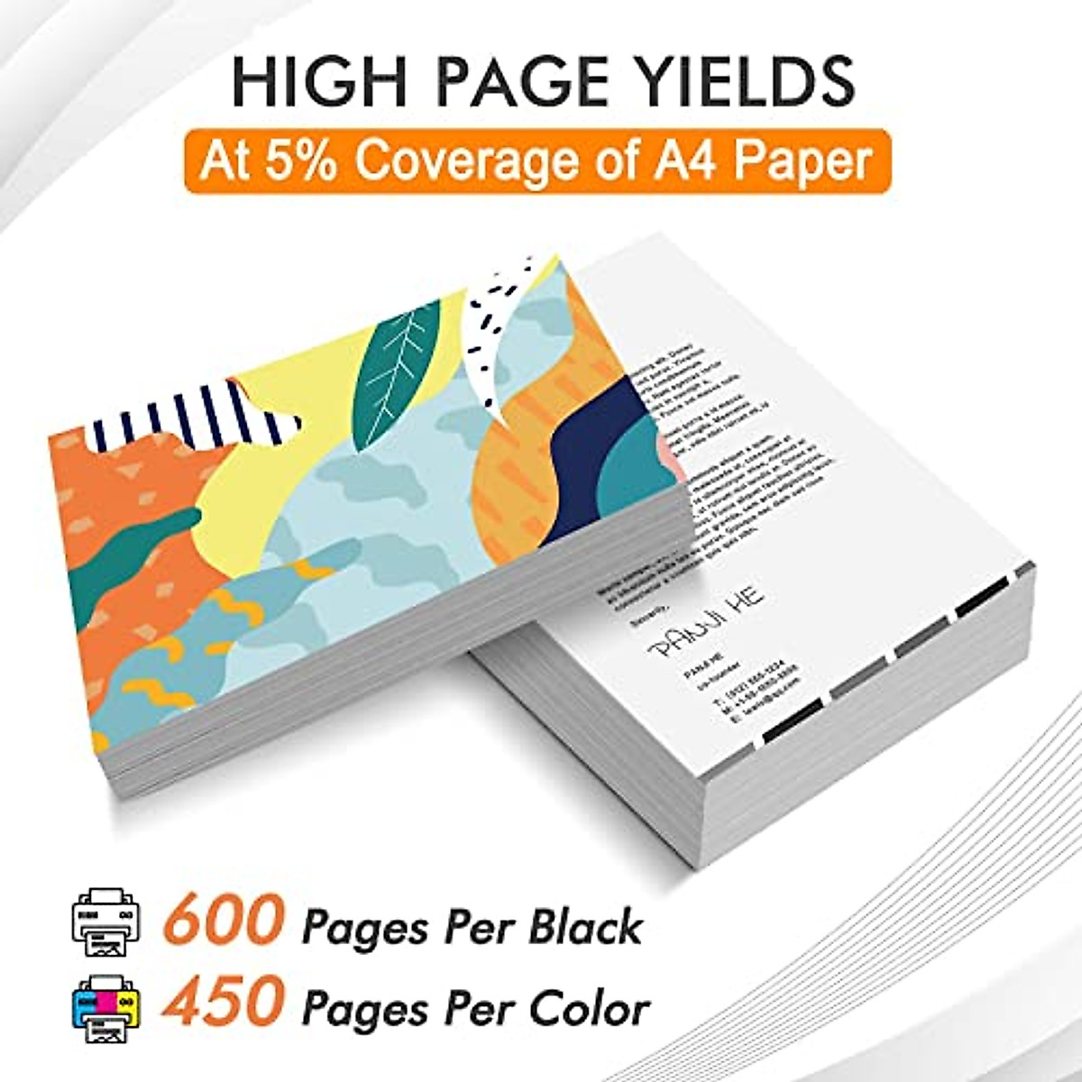 63XL Ink Cartridges Combo Pack Replacement for HP Ink 63 63XL Ink Works with HP OfficeJet 3830 4650 4655 5255 5258 5200 3833 Envy 4520 4512 DeskJet 1112 2130 3630 3633 Printer (2 Black,1 Tri-Color)