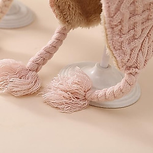 Baby Winter Beanies Cold Weather Hats Knitted Wool Pompom Hat Ear Flap Fleece Lined Beanie Hat for Newborn Baby 0-24M