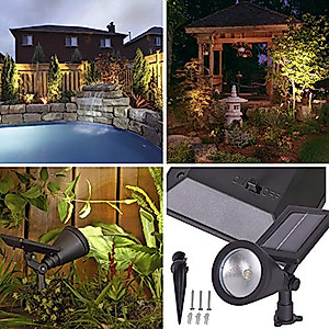 Sterno Home GL40460 Outdoor Solar LED Black Light Kit, Ground or Wall Mountable, Landscape Waterproof Security Lighting with Adjustable Spotlight for Patio, Porch, Deck, Garden, Pool - 2 Pack