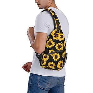 Sunflower Sling Backpack Crossbody Shoulder Bags For Women Men, Sling Bag Travel Hiking Chest Bag Daypack Unisex