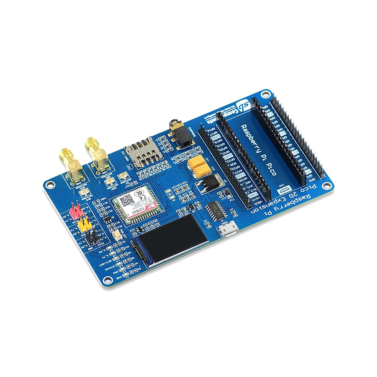 sb components Raspberry Pi Pico with Pico 2G Expansion Quad-Band GSM/GPRS/GNSS Expansion for Raspberry Pi Pico, Adds Cellular and GPS Support to The Pico