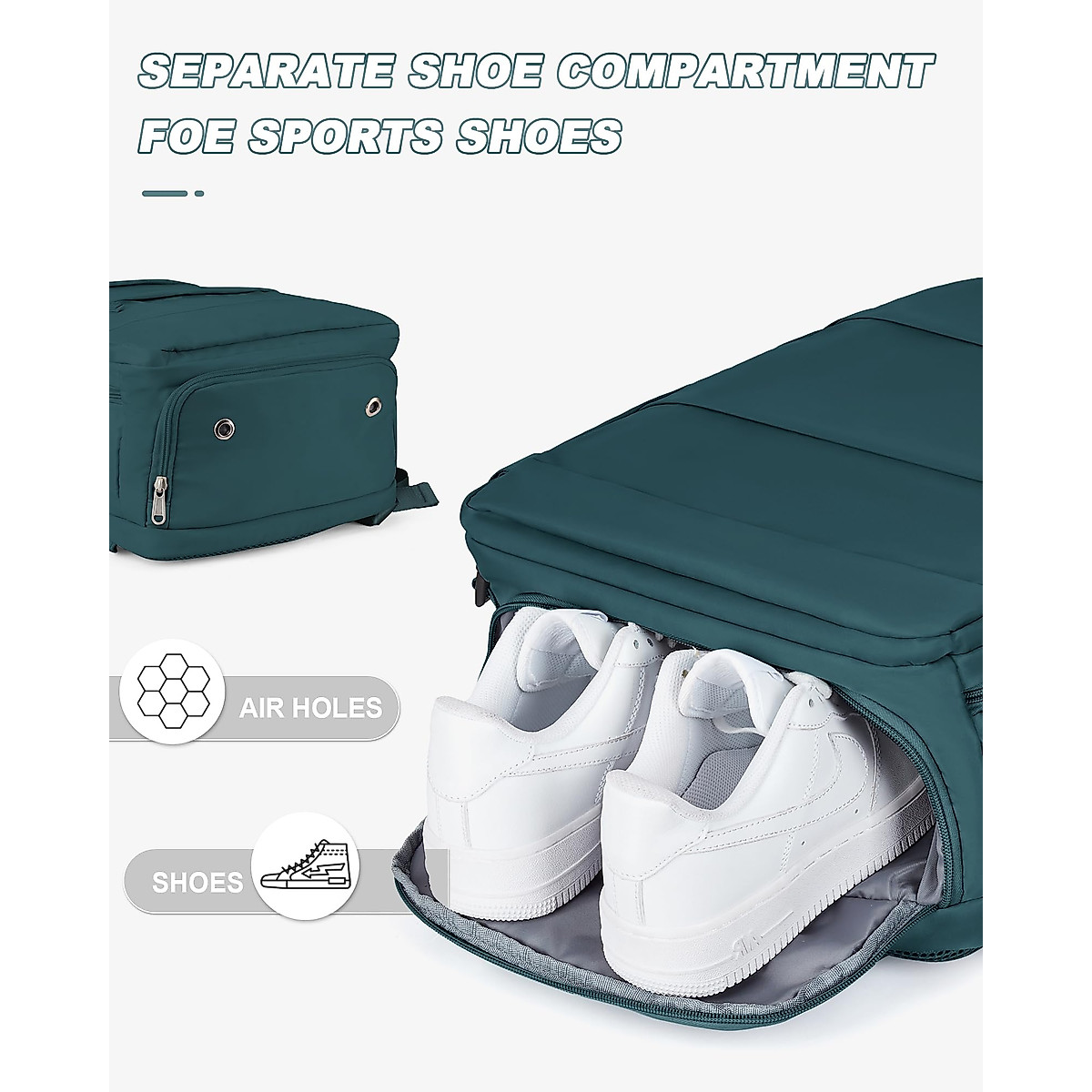 wepadre Women's Laptop Backpack, A-peacock Blue, 15.6in