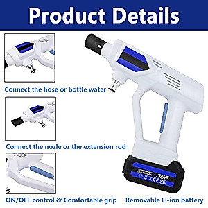 Portable Pressure Washer, 21V Power Washers Electric with Three-Speed Adjustable, 6-in-1 Adjustable Nozzle Battery Powered Washer w/2X3.0Ah Battery, for Car Washing Home Garden Cleaning