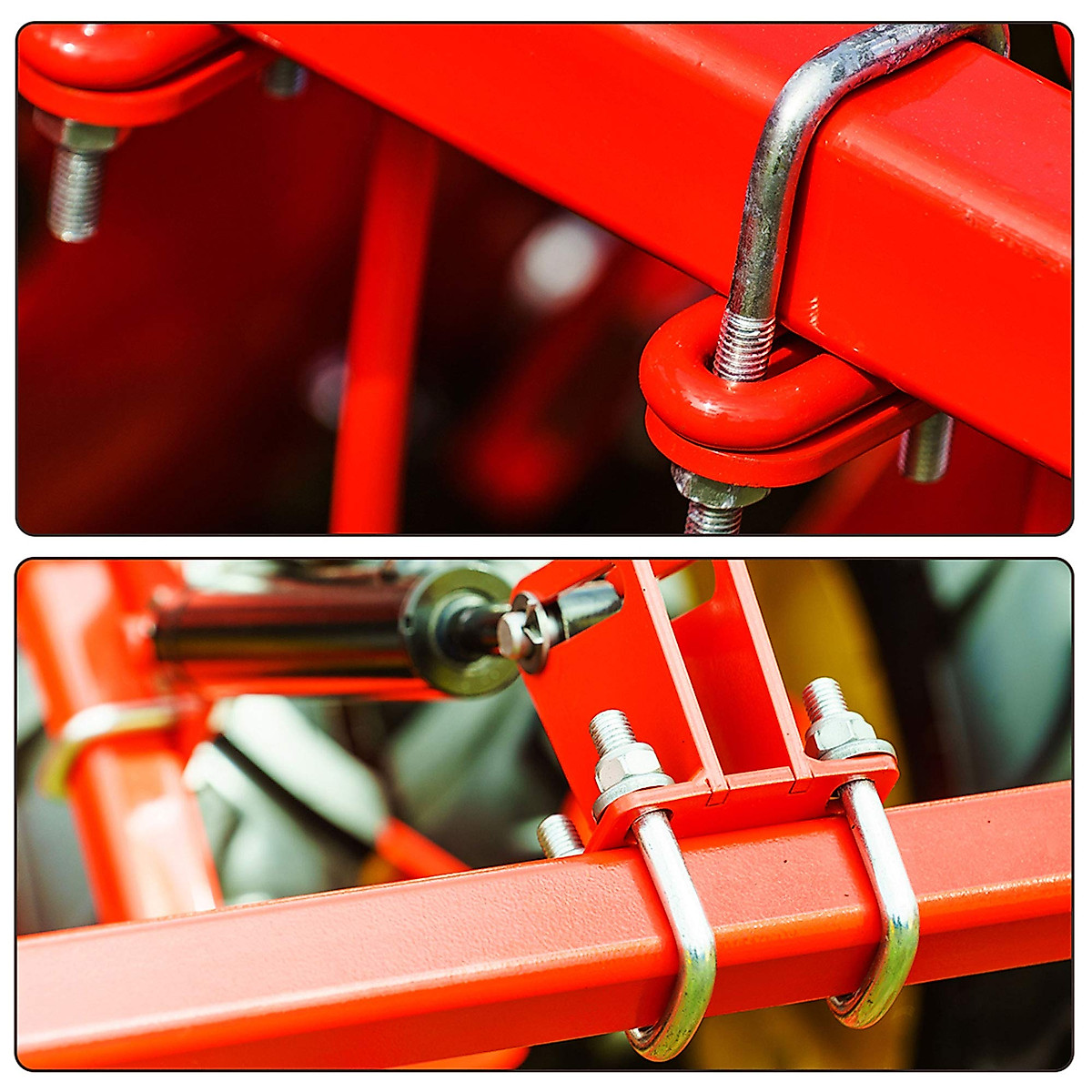 uxcell Square U-Bolts 1-5/8"(40mm) Inner Width Carbon Steel M8 with Nuts, Frame Plate, Round Washers