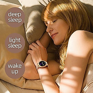 soinfo Smart Watch for Women with Answer/Make Call, Bluetooth Smartwatch for Android iOS Phones Blood Pressure Watch Sport Fitness Watch Waterproof Activity Tracker with Heart Rate Sleep Monito