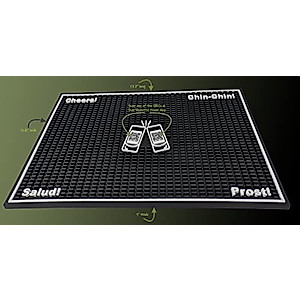 Tequixtum iM@t Bar Spill Mat for Countertop, AI in Your Home Bar with Bartend-AI, Your Own Bartender Assistant! & Cheer Up Spinning The Drink-Roulette on Your Phone/Tablet Scanning QRC Printed on Mat