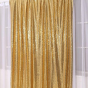 Sparkly Gold PartyDelight Sequin Backdrop, Photography, Christmas Backdrop, 10Ft x 10Ft