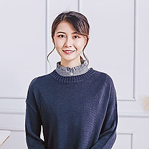 HALITOSS Women's Lovely Multi Style Fake Collar Leisure Dickey Half Shirt Decorative False Collar (900Black, One Size)