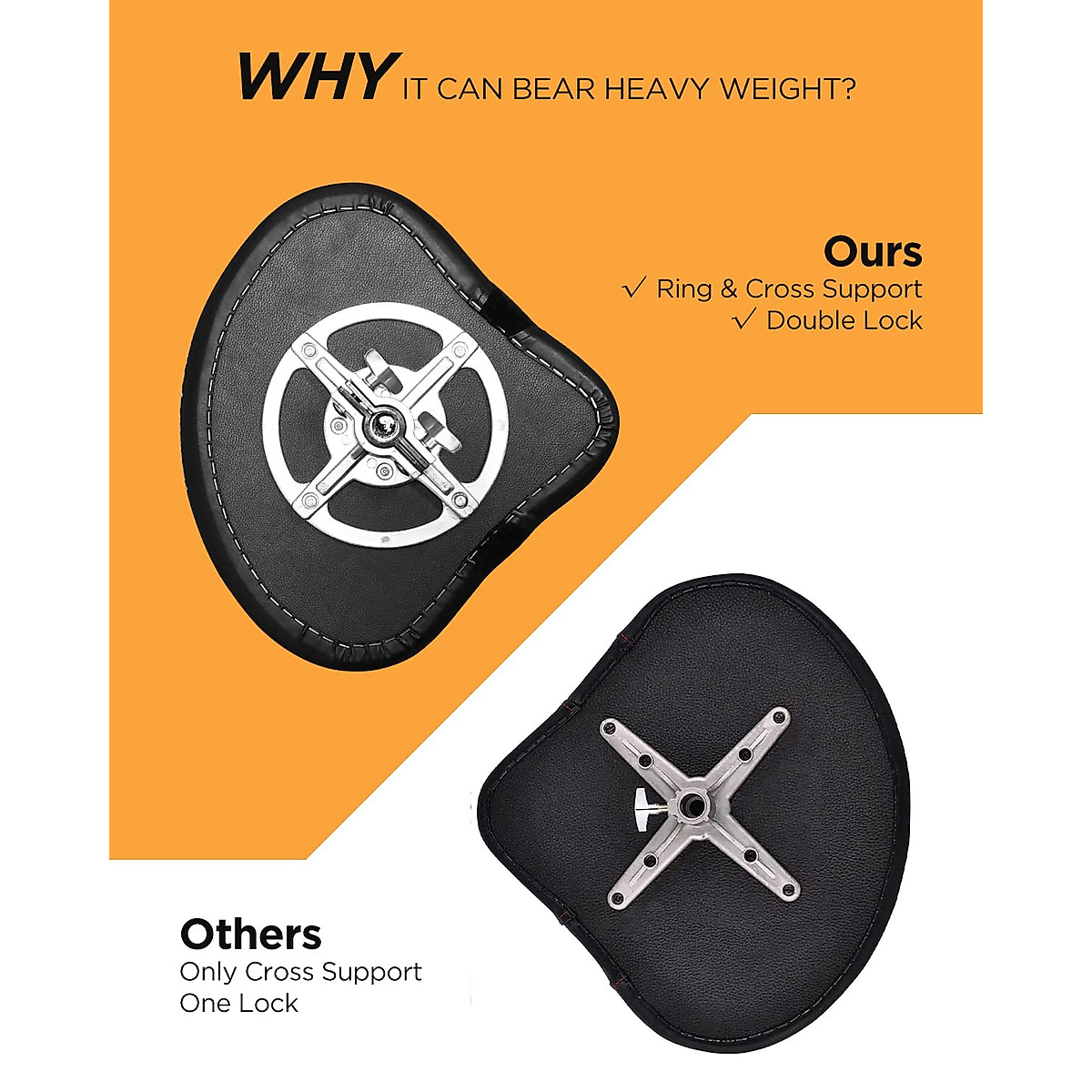 HXW Heavy Duty Drum Throne Seat for Adults, Height Adjustable and Rotatable, Cozy Motorcycle Style Stool Chair with Double Braced Anti-Slip Feet