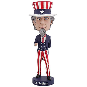 Royal Bobbles Uncle Sam Bobblehead, Premium Polyresin Lifelike Figure, Unique Serial Number, Exquisite Detail