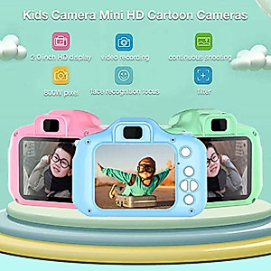 LKYBOA Kids Portable Digital Video Camera 2 Inch LCD Screen Display Camera Digital Cameras Shockproof Digital Video Camera Toy Birthday Gift (Color : Blue)