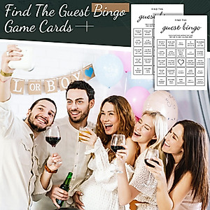 Hoolerry 50 Pcs Bridal Shower Games Find The Guest Bingo Game for Fun Baby Shower Game 50 Guests Bridal Shower Wedding Decorations Engagement Party Game Rehearsal Dinner Game Activity