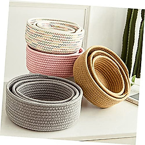 Happyyami 3 Pcs Sundries Storage Basket Organizer Baskets for Shelves Box with Lid Decorative Storage Toy Baskets Mini Woven Basket Magazine Baskets Wardrobe Baskets Sundries Box Small Child