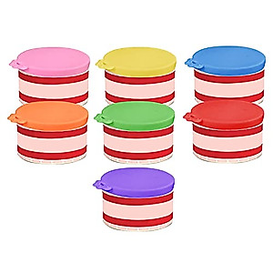AQSXO 7 Pcs Food Can Lids Pet Can Covers, Silicone Small Pet Food Can Lids Covers for 3 oz 2.5 oz Cat Food Cans.