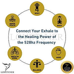 LOVETUNER Meditation Tuning Necklace 528 hz Frequency of Love | Mindfulness Device for Anxiety & Stress Relief (Waxed Cord Bronze)
