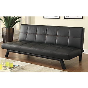 Coaster Furniture Sofa Bed Black Faux Leather Polyurethane 500765
