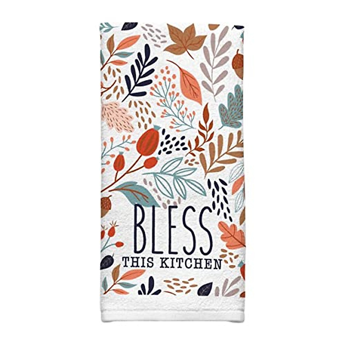 Mainstay 5 Piece Kitchen Set Includes 2 Kitchen Towels, 1 Pot Holders, 2 Oven Mitts (Bless This Kitchen)