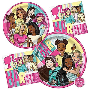 Unique Barbie Party Decorations | Serves 16 Guests | Officially Licensed | Barbie Birthday Decorations | Barbie Birthday Party Supplies | Barbie Dinner & Cake Plates, Napkins, Sticker