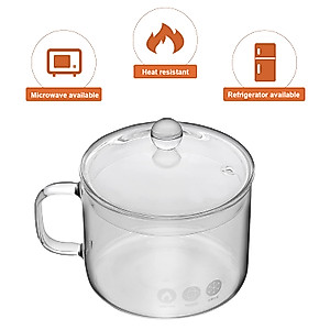 UPKOCH Glass Cooking Pot 50Oz Stovetop Pot Glass Saucepan with Cover Clear Simmer Pot Soup Pot with Lid for Pasta Noodle Milk Heat Resistant