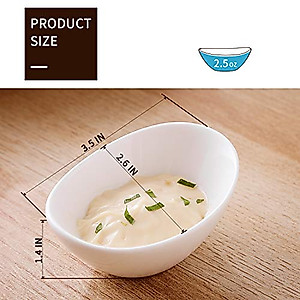 BABALIU 2.5 oz Porcelain Dipping Bowls Set of 10, Mini Bowls White Ceramic Sauce Bowl/Dish, Little Bowls for Soy Sauce, Ketchup, BBQ Sauce, Seasoning, Condiment, Appetizer